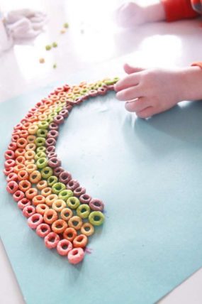 Fruit Loops Rainbow Craft with Color Matching - Hands On As We Grow®