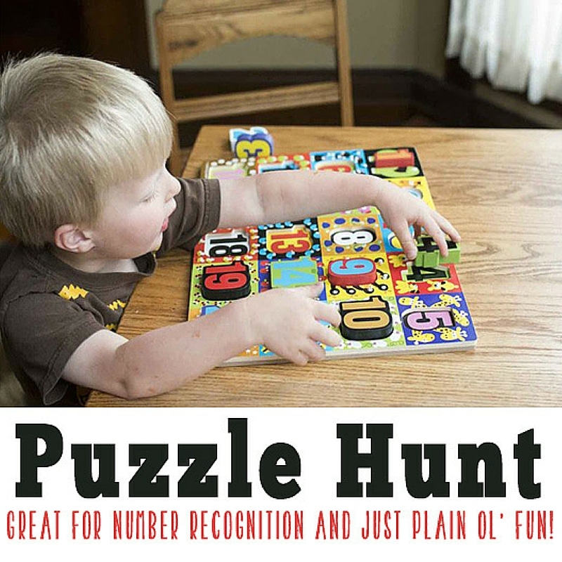 Number Puzzle Scavenger Hunt for Preschoolers
