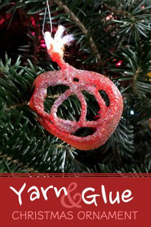 Yarn and Glue DIY Christmas Ornament Craft for Kids to Make
