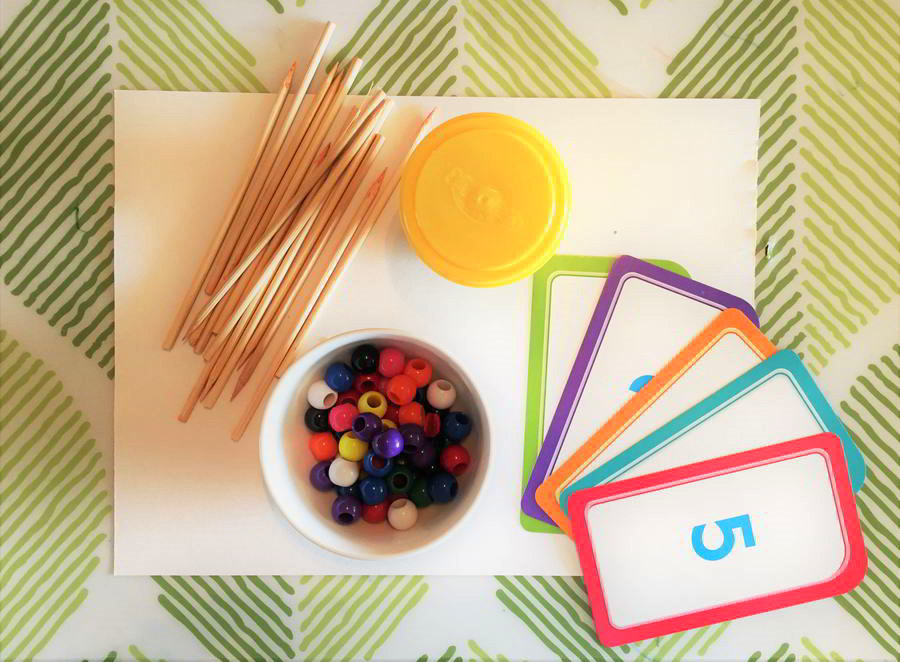 Rainbow Bead Counting Game for St. Patrick's Day - Hands On As We Grow®