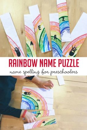 Name-On-A-Rainbow Spelling Activity for Preschoolers - Hands On As We Grow®