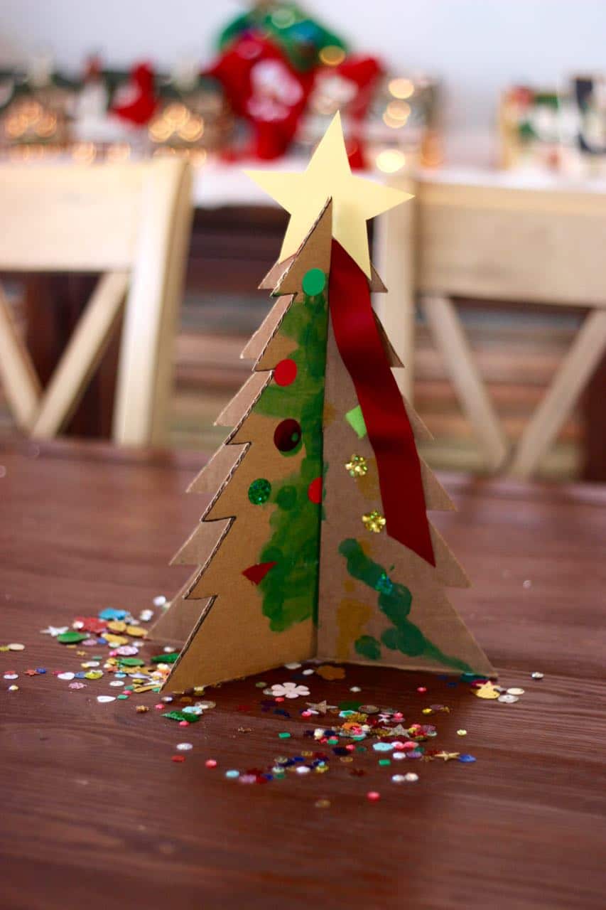 Easy Tabletop Christmas Tree (with Printable) | Hands on as We Grow