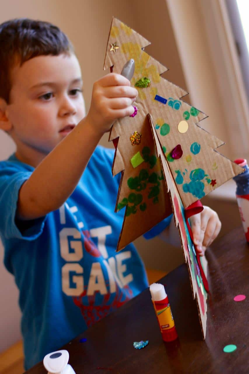 Easy Tabletop Christmas Tree (with Printable) | Hands on as We Grow