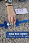 Simple Number Line Car Race to Teach Math - Hands On As We Grow®