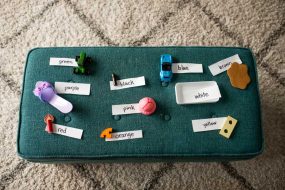 Easy Low Prep Preschool Race to Practice Color Words - Hands On As We Grow®