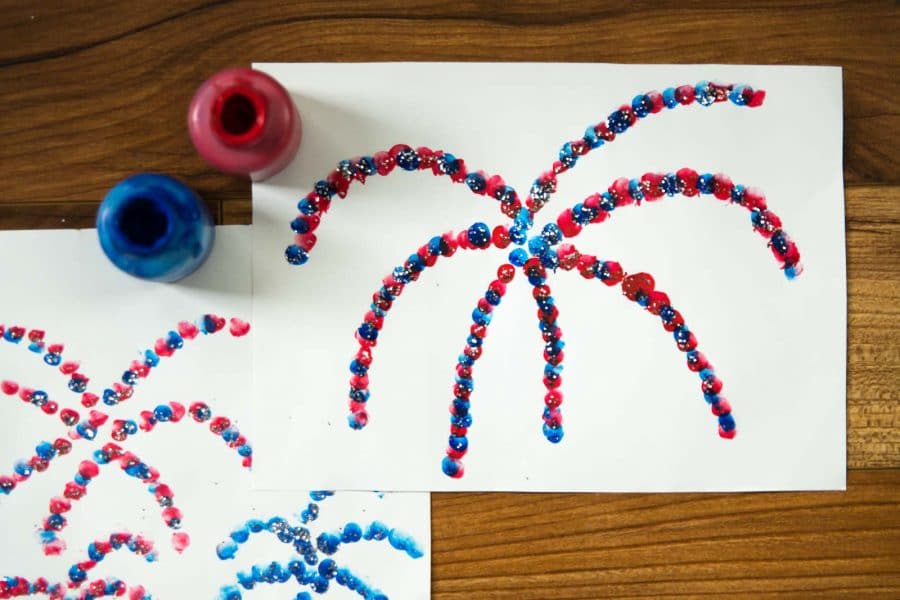 4th of July Finger Painting Fireworks Craft - Hands On As We Grow®