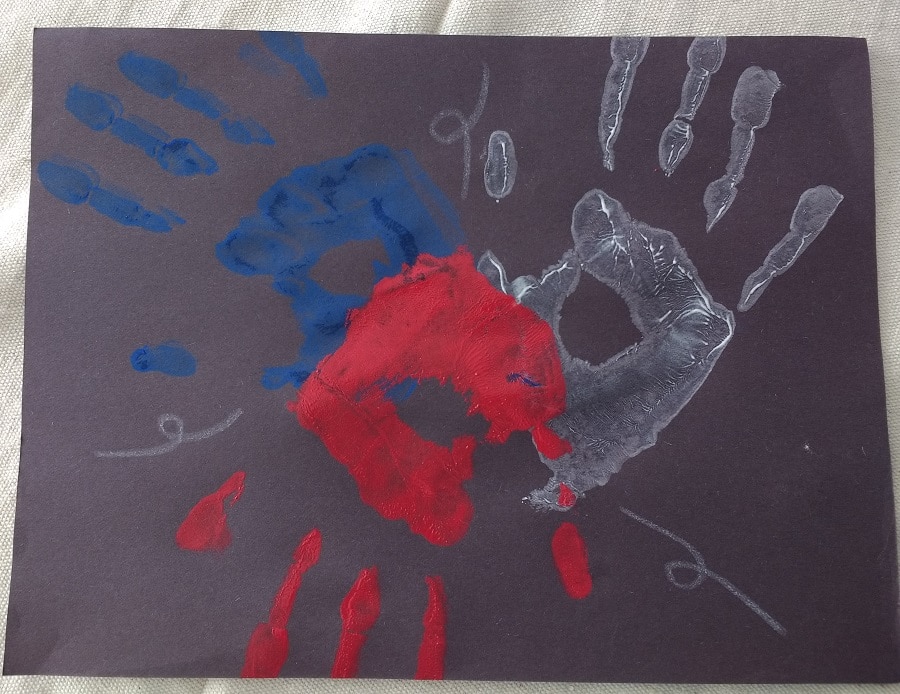 4th of July Fireworks Simple Preschool Handprint Craft - HOAWG