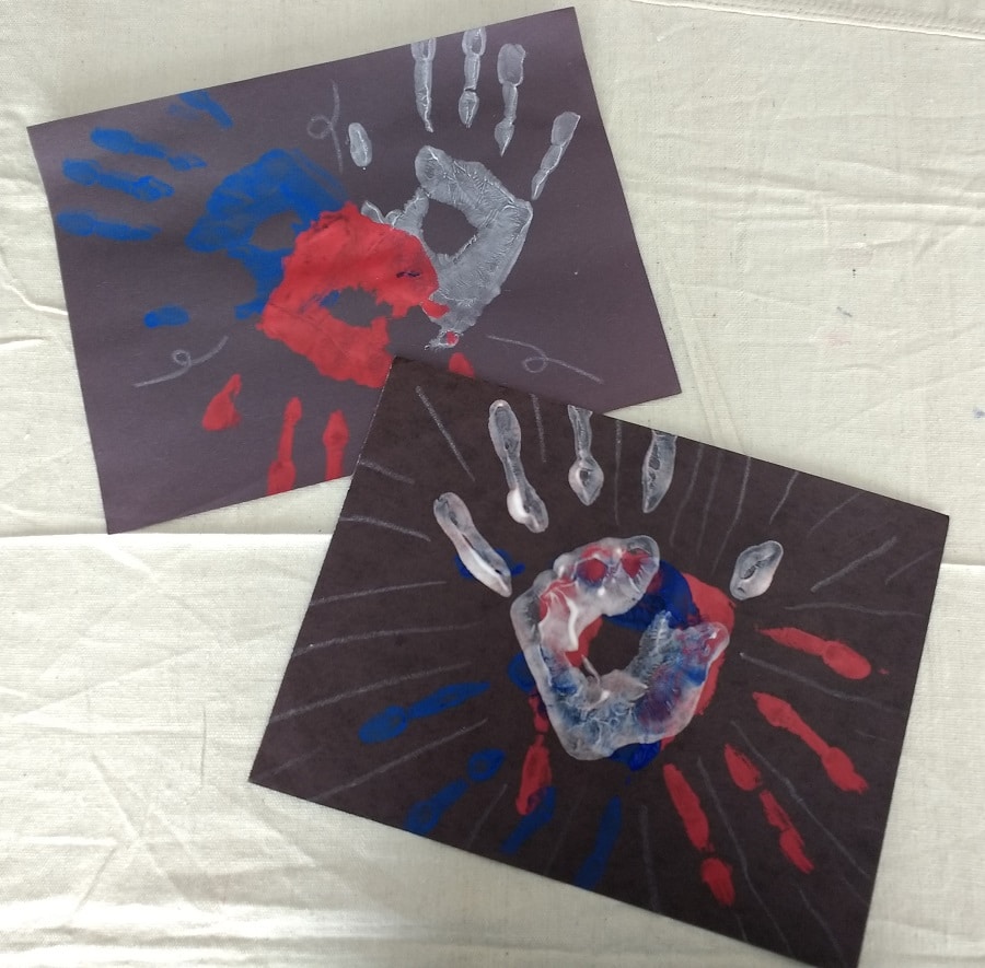 4th of July Fireworks Simple Preschool Handprint Craft - HOAWG