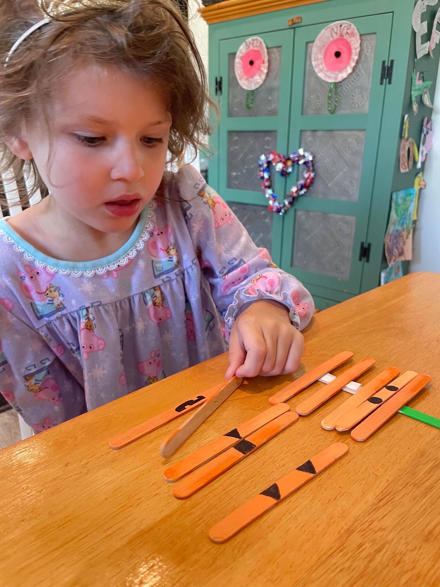 Mix-It-Up Popsicle Stick Pumpkin Craft + Fine Motor Activity