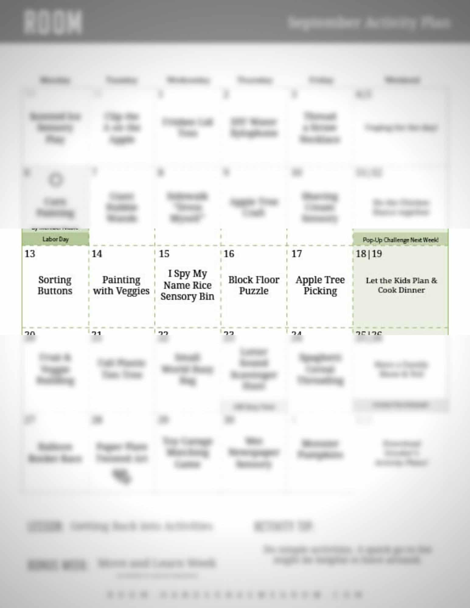 Full Week of Activities for Week of September 13th - Hands On As We Grow®