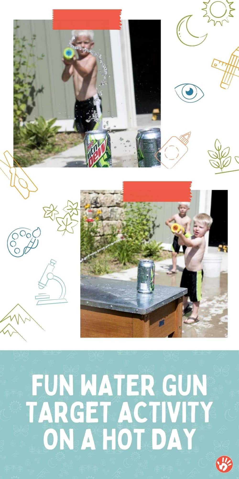 Easy Water Gun Target Activity for a Hot Day - Hands On As We Grow®