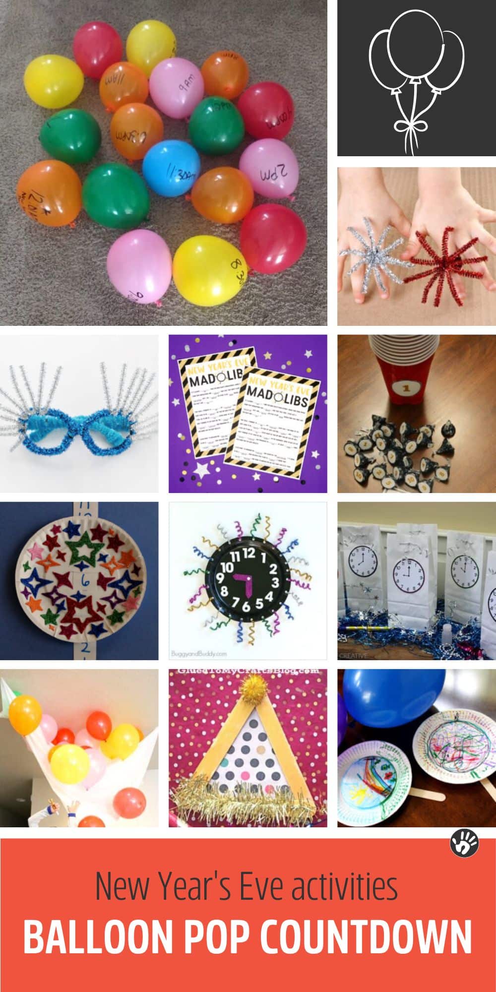 Balloon Pop Countdown of New Year's Kids Activities! Three, Two, One! POP!