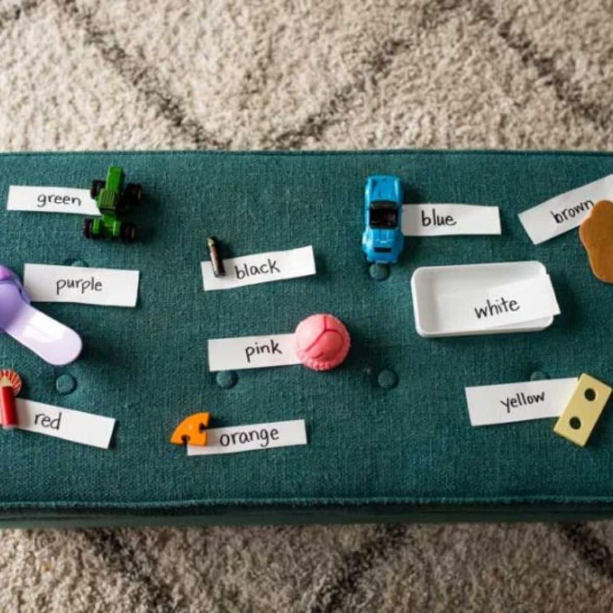 Easy Low Prep Preschool Race to Practice Color Words - Hands On As We Grow®