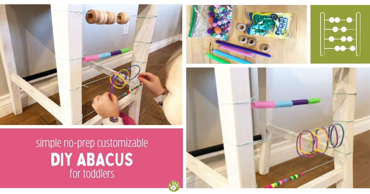 Simple No Prep Customizable DIY Abacus For Toddlers | HOAWG