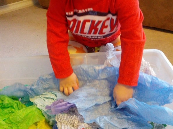 Tissue Paper Sensory Bin