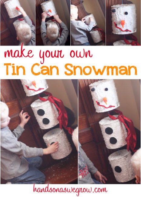Snowman Craft from Tin Cans!