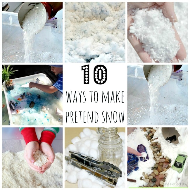 10 ways to make pretend snow at home from Blog Me Mom