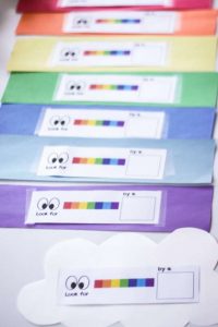 Colorful Rainbow Scavenger Hunt with Printable Clues for Easy Setup