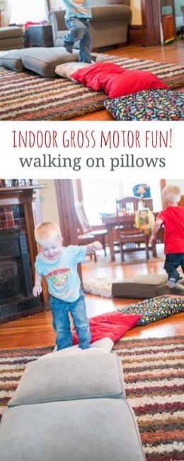Gross Motor Activity for a Rainy Day: Walking on Pillows